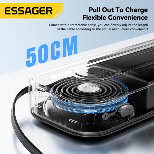 Quality ESSAGER FS01 Series 1000 Mah USB-C Portable Charger Power Bank Acrylic Design for sale