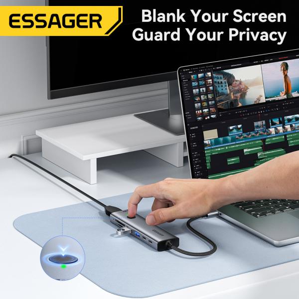 ESSAGER ES-HB03 Series 7 in 1 USB-C USB-A SD TF Port 3.0 Best USB Port Hub