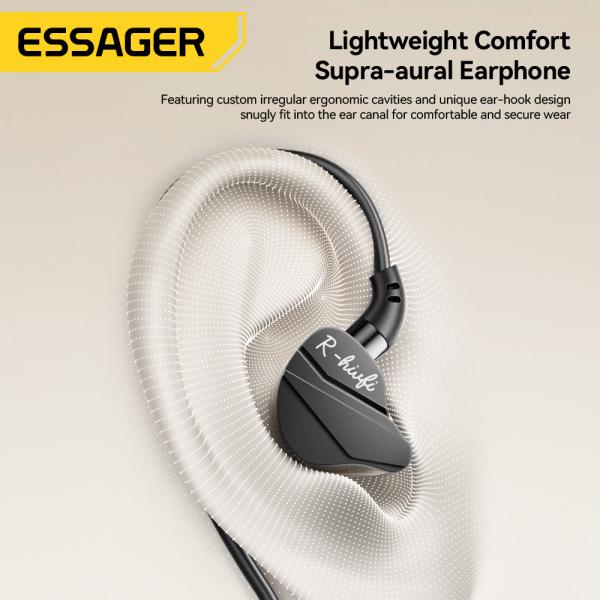 ESSAGER G62 στο αυτί USB τύπου C Jack Aux 3,5 mm ακουστικά ακουστικών
