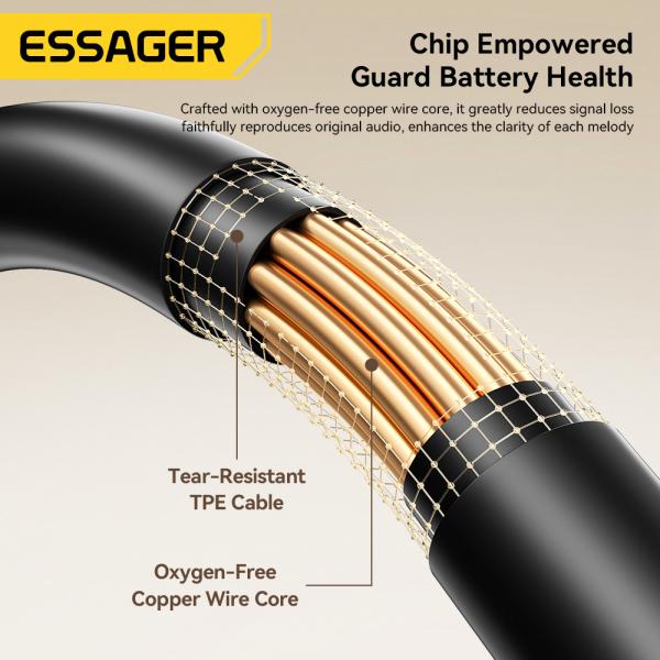 ESSAGER G62 στο αυτί USB τύπου C Jack Aux 3,5 mm ακουστικά ακουστικών