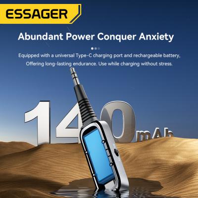 China ESSAGER ES-BT10 Built in Battery Jack Aux 3.5mm to Bluetooth Transmitter Receiver for sale