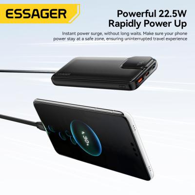 Κίνα ESSAGER ES-D023 22.5W ψηφιακή φορητή τράπεζα ισχύος 10000mAh με καλώδιο προς πώληση