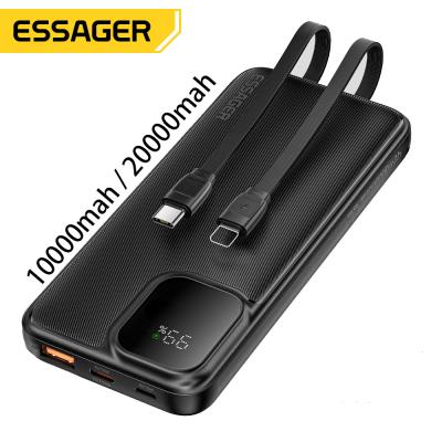 Κίνα ESSAGER ES-D023 22.5W ψηφιακή φορητή τράπεζα ισχύος 10000mAh με καλώδιο προς πώληση