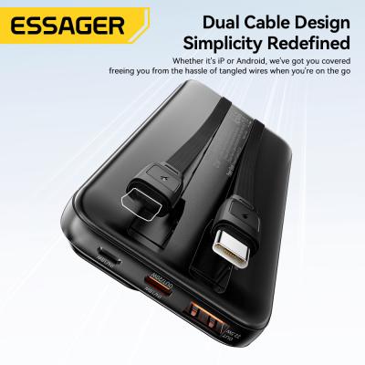 Κίνα ESSAGER ES-D023 22.5W ψηφιακή φορητή τράπεζα ισχύος 10000mAh με καλώδιο προς πώληση