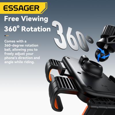 China Essager ES-ZJ33 Universal 360 Adjustable Bicycle Bike Motorcycle Phone Holder With Handle and Rearview Mirror Style for sale