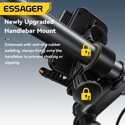 China Essager ES-ZJ33 Universal 360 Adjustable Bicycle Bike Motorcycle Phone Holder With Handle and Rearview Mirror Style for sale