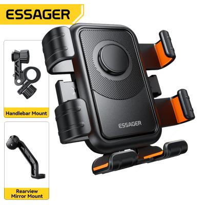 China Essager ES-ZJ33 Universal 360 Adjustable Bicycle Bike Motorcycle Phone Holder With Handle and Rearview Mirror Style for sale