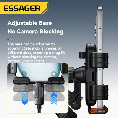 China Essager ES-ZJ33 Universal 360 Adjustable Bicycle Bike Motorcycle Phone Holder With Handle and Rearview Mirror Style for sale