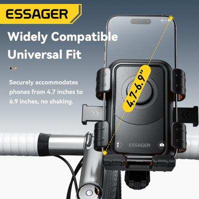 China Essager ES-ZJ33 Universal 360 Adjustable Bicycle Bike Motorcycle Phone Holder With Handle and Rearview Mirror Style for sale