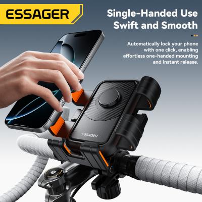 China Essager ES-ZJ33 Universal 360 Adjustable Bicycle Bike Motorcycle Phone Holder With Handle and Rearview Mirror Style for sale