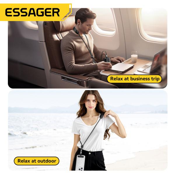 Quality ESSAGER ES-X72 2 in 1 Massage Charging Usb C Cable 5A PD 100W Charger Type C to for sale
