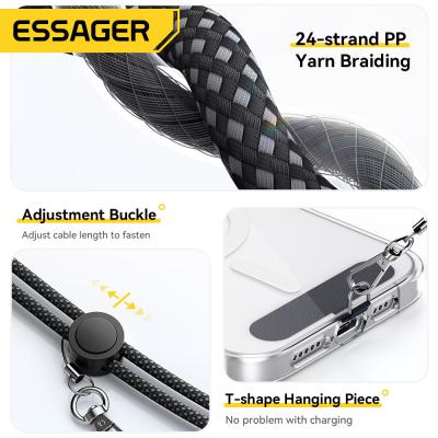 China ESSAGER ES-X72 Cable USB C de Carga y Masaje 2 en 1 5A PD 100W Cable de Datos Tipo C a Tipo C con Masaje en venta