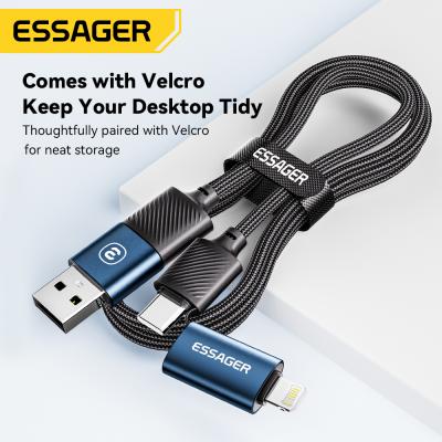 China ESSAGER ES-X49 65W Usb to Type C Lightning 4 in 1 Charger Data Cable for Phone Laptop for sale