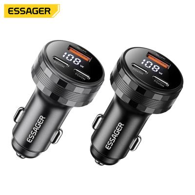China ESSAGER ES-CC25 QC18W USB-A Dual PD45W USB C Car Phone Charger Adapter With Digital Display for sale
