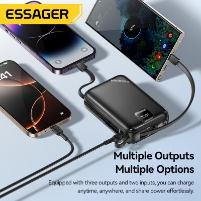 中国 Essager ES-D025 65W ポータブルノートパソコン 20000mAh モバイルバッテリー Type C Lightning ケーブル付き 販売のため