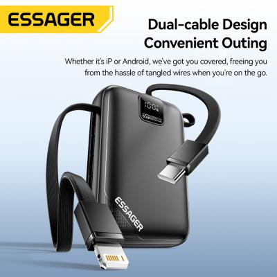 中国 Essager ES-D025 65W ポータブルノートパソコン 20000mAh モバイルバッテリー Type C Lightning ケーブル付き 販売のため