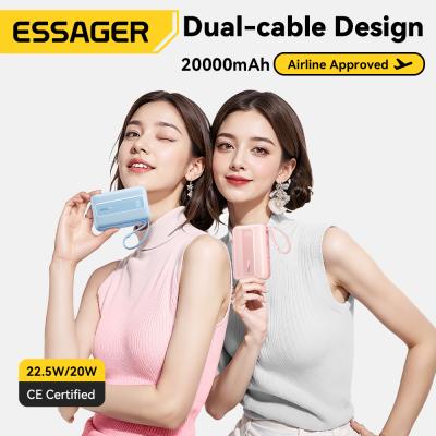 Cina Essager ES-D024 Display digitale da 22,5W con carica rapida Mini 20000 Mah Power Bank con cavo in vendita