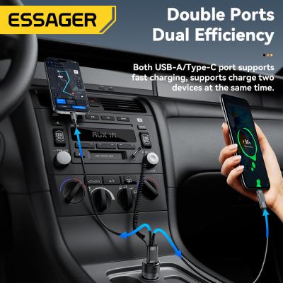 China ESSAGER ES-CC20 30W 35W Cargador de Coche USB Tipo C Super Rápido con Adaptador Bluetooth 3.5mm en venta