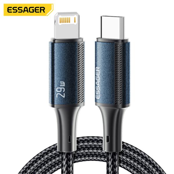 Quality ESSAGER ES-X45 Pd 29w Usb C To Lighting Iphone Fast Charging Cord with USB 2.0 Connectors for sale