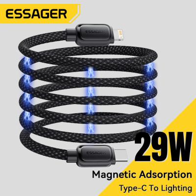 中国 ESSAGER ES-X56 1M PD 29W 3A 高速充電 Type C to L マグネットデータケーブル (iPhone用) 販売のため