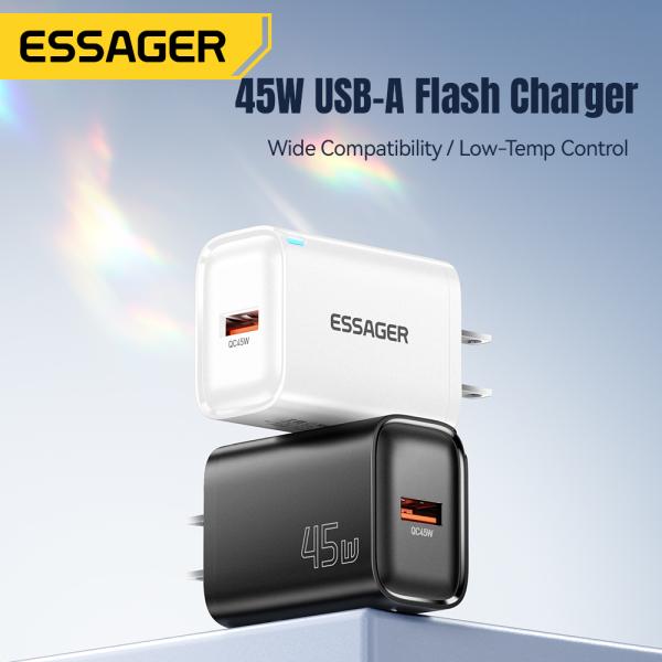 Quality 45W QC3.0 5V 3A ESSAGER ES-CD60 Super Fast Charging USB Wall Charger for Travel for sale