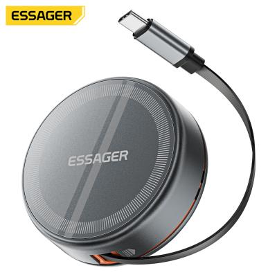 China ESSAGER Z19 15W Magnetic Wireless Charger with Retractable Cable for sale