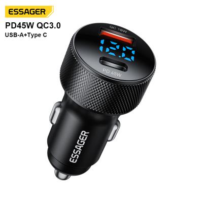 Cina Caricabatterie da auto USB C 45W PD QC 3.0 con display digitale in vendita