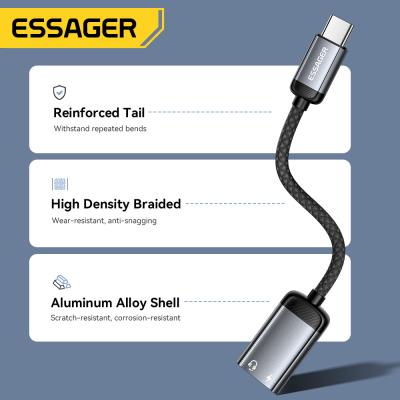 China Essager ES-YP27 Usb Type C To Lightning iPhone Audio Converter Charger Adapter Cable for sale