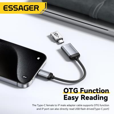 China Essager ES-YP27 Usb Type C To Lightning iPhone Audio Converter Charger Adapter Cable for sale
