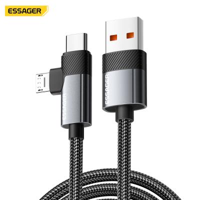 China ESSAGER ES-X59 2 In1 Usb To Micro USB C Fast Charging Cables 7A Pd 100W for sale