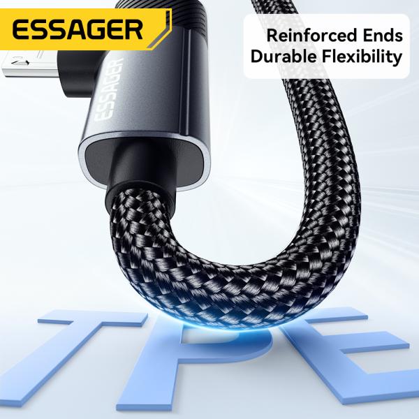 Quality ESSAGER ES-X59 2 In1 Usb To Micro USB C Fast Charging Cables 7A Pd 100W for sale