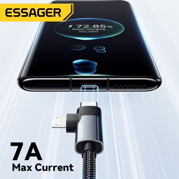 Quality ESSAGER ES-X59 2 In1 Usb To Micro USB C Fast Charging Cables 7A Pd 100W for sale