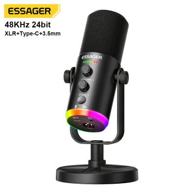 China ESSAGER YU7 USB C Wired Live Streaming Podcast Gaming Microphone Type C 3.5mm XLR Port for sale