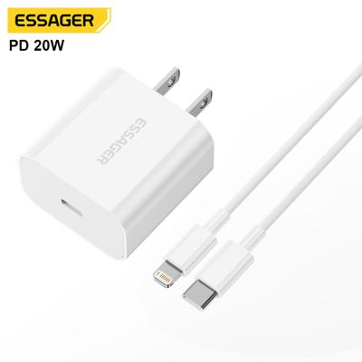 China ESSAGER ES-CD30 Original Iphone Charger And Cable PD 20W USB C for sale