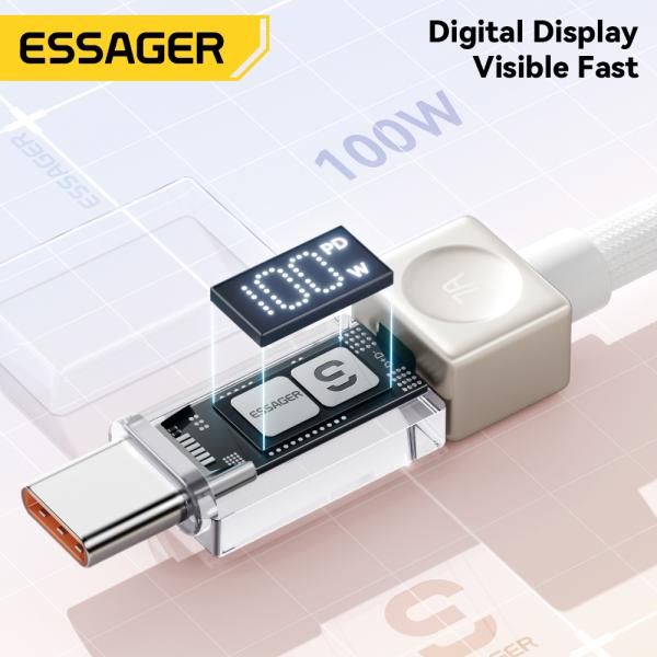 Quality ESSAGER ES-X76 Usb To Type C Fast Charger Cable 100W 7A Android For Oneplus for sale