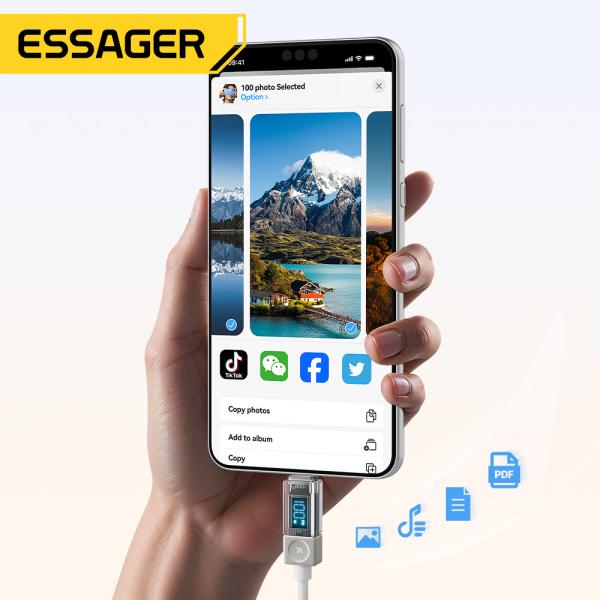 Quality ESSAGER ES-X76 Usb To Type C Fast Charger Cable 100W 7A Android For Oneplus for sale