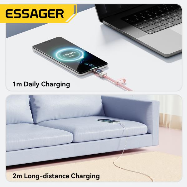 Quality ESSAGER ES-X76 Usb To Type C Fast Charger Cable 100W 7A Android For Oneplus for sale