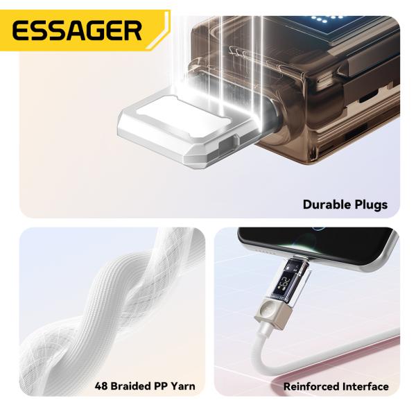 Quality ESSAGER ES-X76 Usb C To Lightning Pd 29W Charging Data Cable 3Ft 6Ft Digital for sale