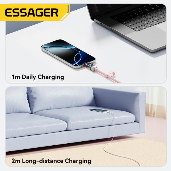 Quality ESSAGER ES-X76 Usb C To Lightning Pd 29W Charging Data Cable 3Ft 6Ft Digital for sale