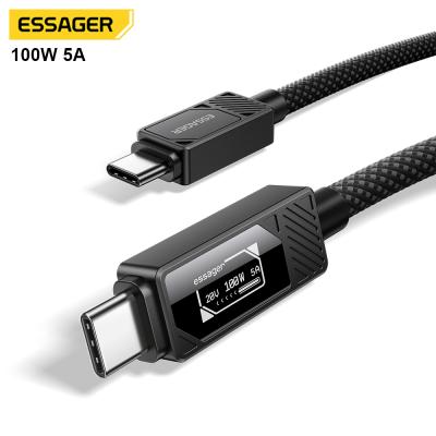 중국 ESSAGER ES-X74 100W 5A Usb C에서 Usb C 데이터 케이블 LED 디스플레이 판매용
