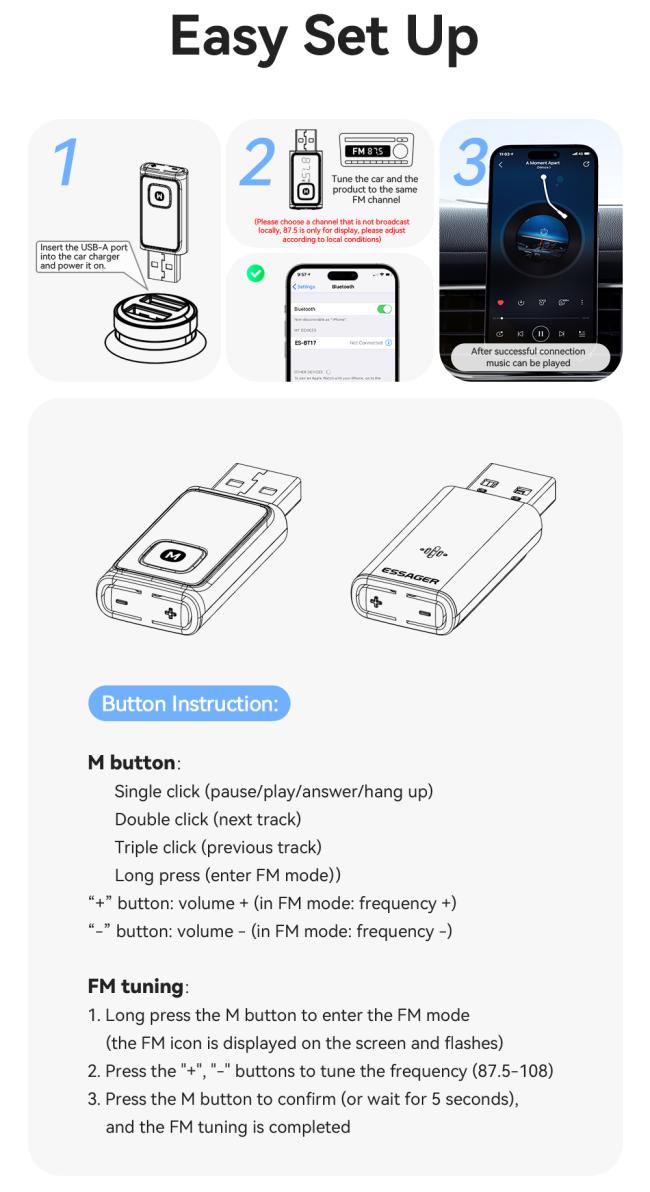 ESSAGER ES-BT17 angled view showing design