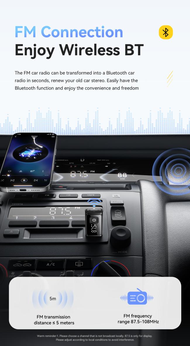 ESSAGER ES-BT17 installed in car dashboard