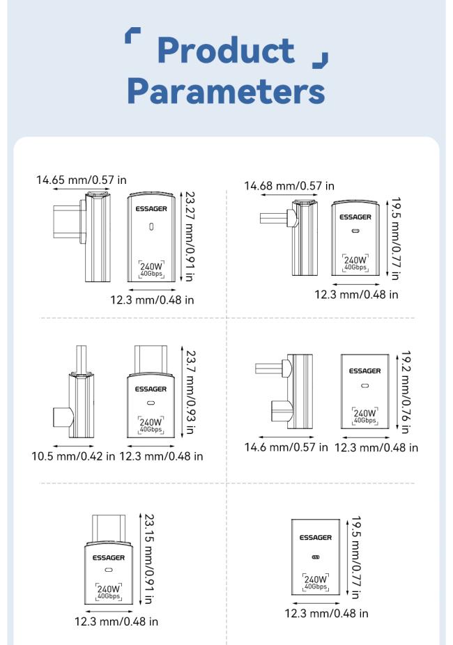 ESSAGER adapter package contents display
