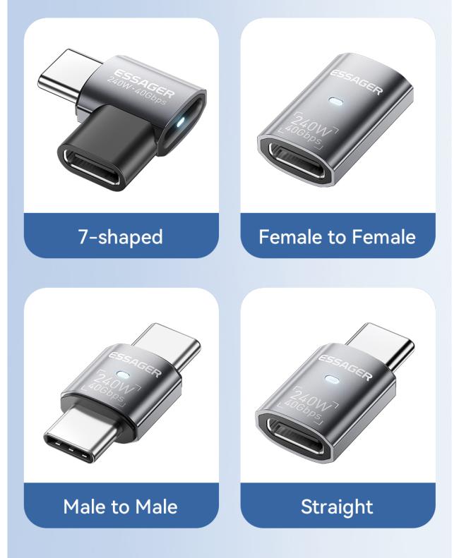 ESSAGER adapter demonstrating flexible positioning
