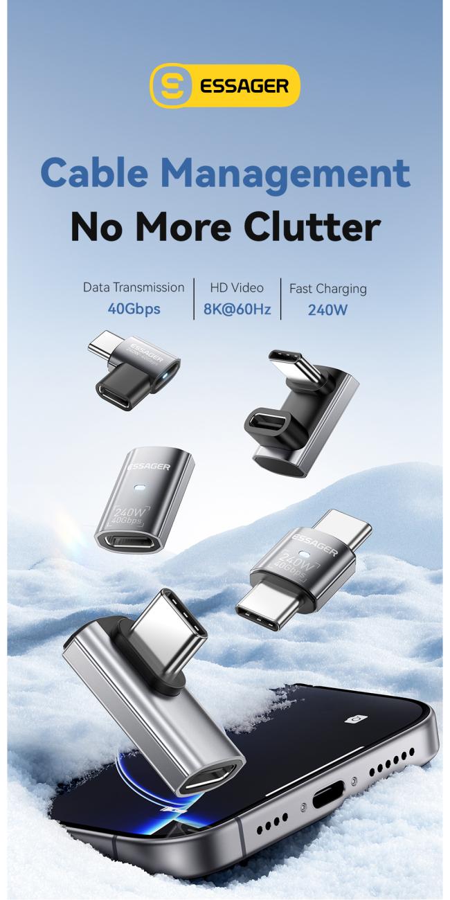 ESSAGER ES-OTG31 USB-C adapter showing connection ports
