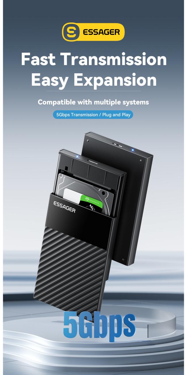 ESSAGER ES-YP02 external hard drive enclosure front view