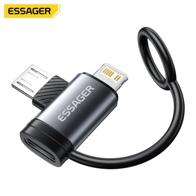 China Essager ES-OTG33 USB Type C Female To Micro Lightning Male Converter Adapter for sale