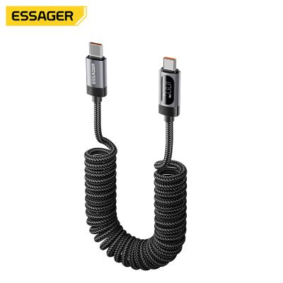 China ESSAGER ES-X64 Laptop Phone Usb C to C Fast Charging Cable PD 100W 60W LED Digital Display for sale
