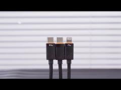 ESSAGER ES-X66 2 в 1 кабель USB от типа C до типа C Кабель зарядки данных освещения
