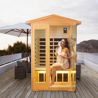 Cina Bagno turco all'aperto di legno solido di sauna della persona infrarossa della stanza 2 per il benessere in vendita